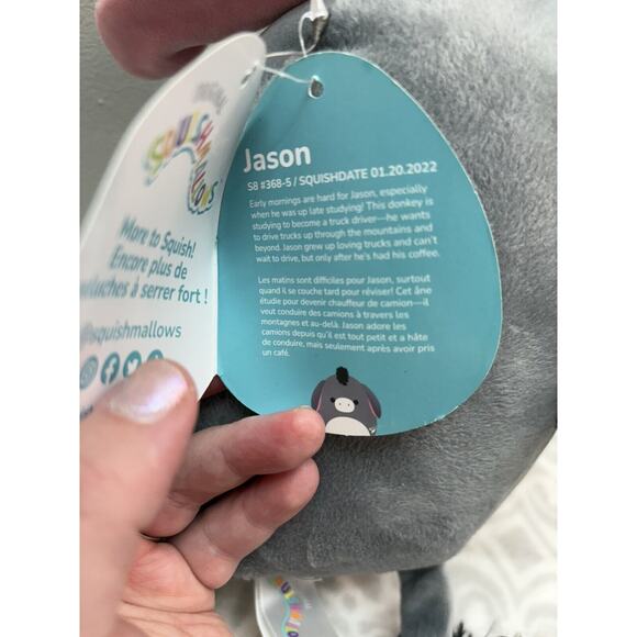 Kellytoy | Toys | Squishmallow 8 Jason The Donkey Kellytoy Plush Gray ...
